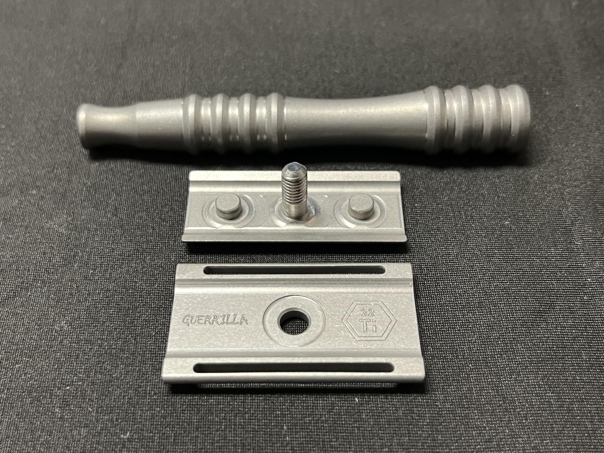 Grade 5 Titanium - Complete Razor - 2 Base Plates – GUERRILLA RAZORS